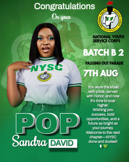 Copy of Aqua Maximalist Nysc Pop Flyer Template | Batch A Stream 2 Passing Out Parade Design ...